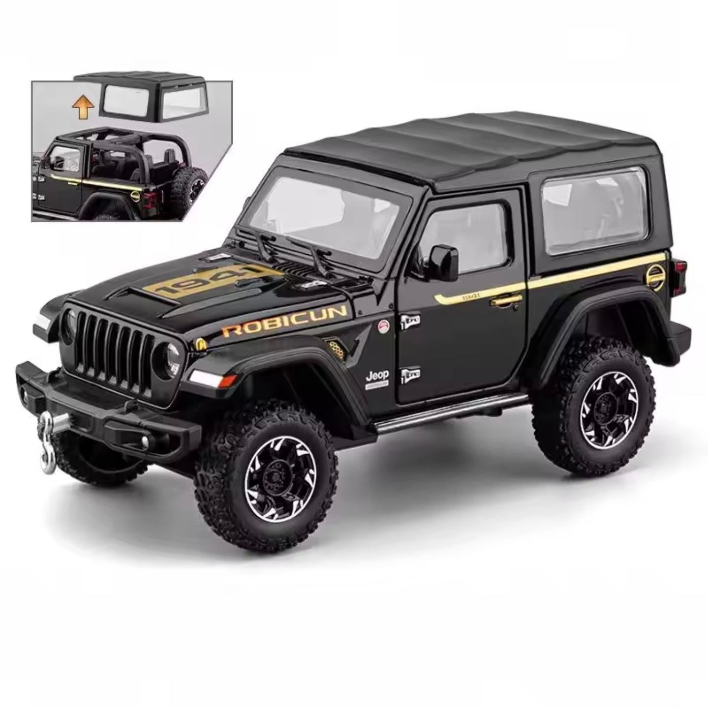 JEEP Wrangler Rubicon 1941 (Removable Roof) Metal Car - Scale 1:24 ...